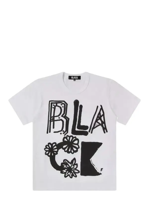 BLACK COMME DES GARÇONS Text-print T-shirt - White