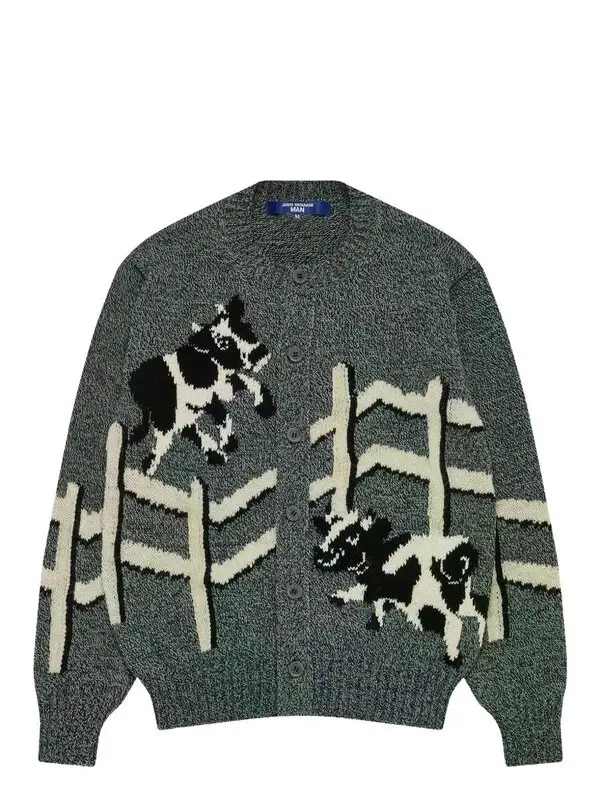 Junya Watanabe Cow-print Cardigan - Grey