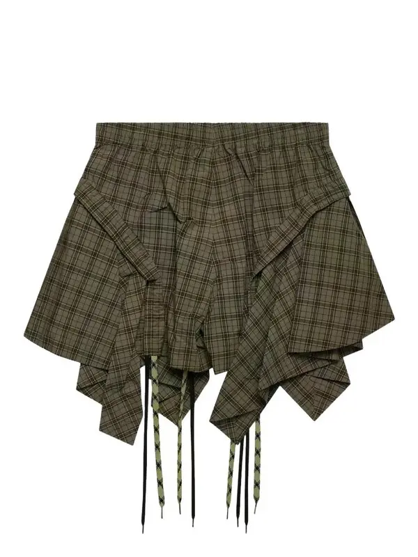 CRAIG GREEN Checked Drawstring Shorts - Green