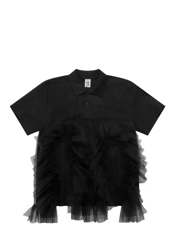Noir Kei Ninomiya Ruffled Tulle-detail Shirt - Black