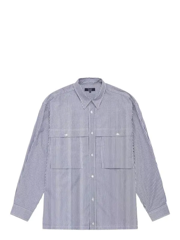 Comme Des Garçons Striped Chest-pocket Shirt - Blue