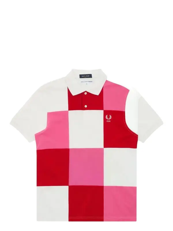 Comme Des Garçons X Fred Perry Checked Polo Shirt - White