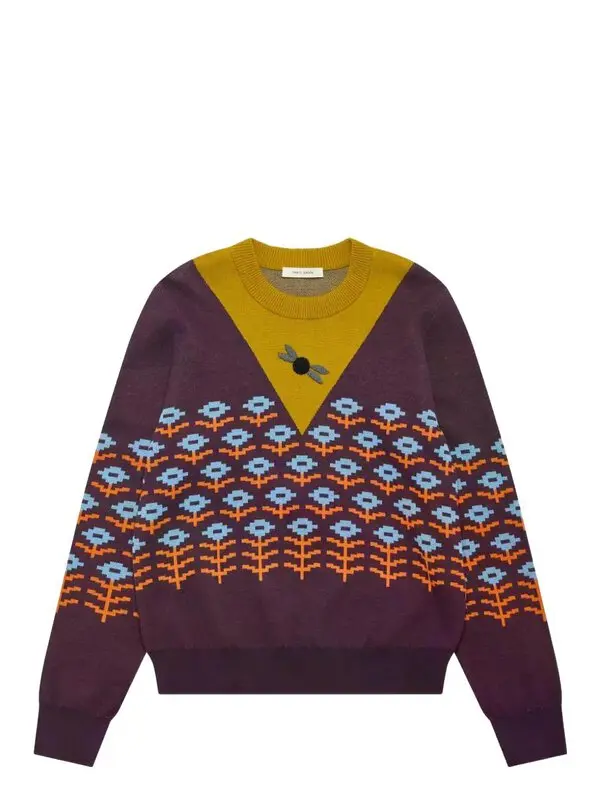 CRAIG GREEN Patterned Crew-neck Sweater - Purple