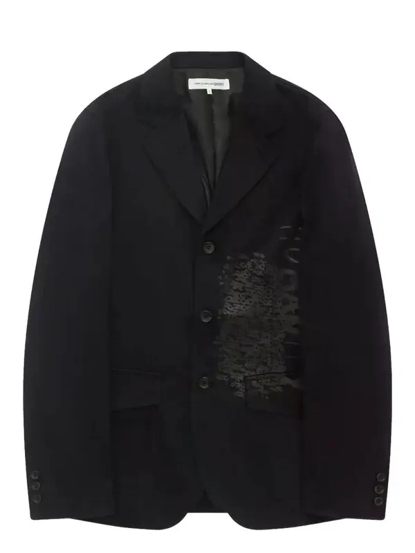 Comme Des Garçons X Dan Perjovschi Single-breasted Blazer - Blue