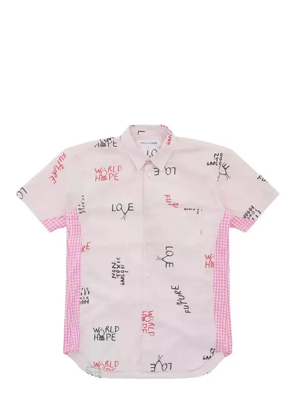 Comme Des Garçons Text-print Shirt - Pink