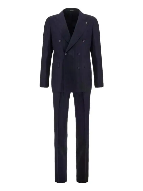 Tagliatore Pinstripe Double-breasted Suit - Blue