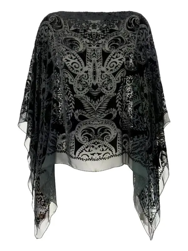 Etro Patterned Silk Blouse - Black
