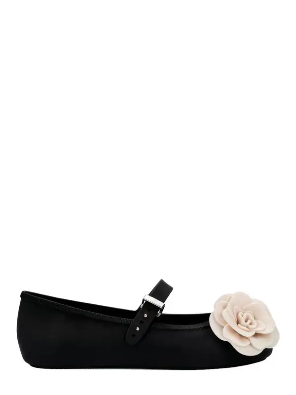 Melissa Floral Detail Ballet Flats - Black