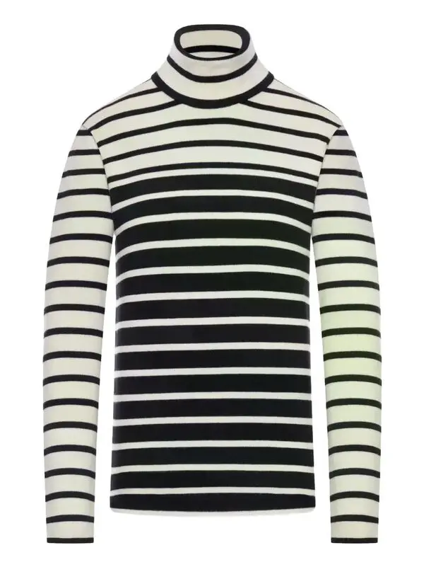 TOTEME Striped Turtleneck Sweater - Black