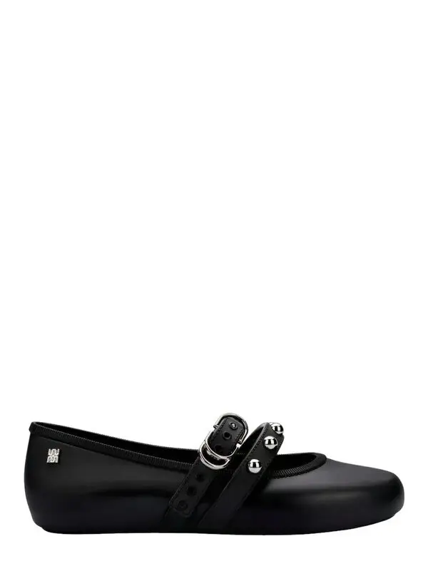 Melissa Studded Buckle Ballet Flats - Black