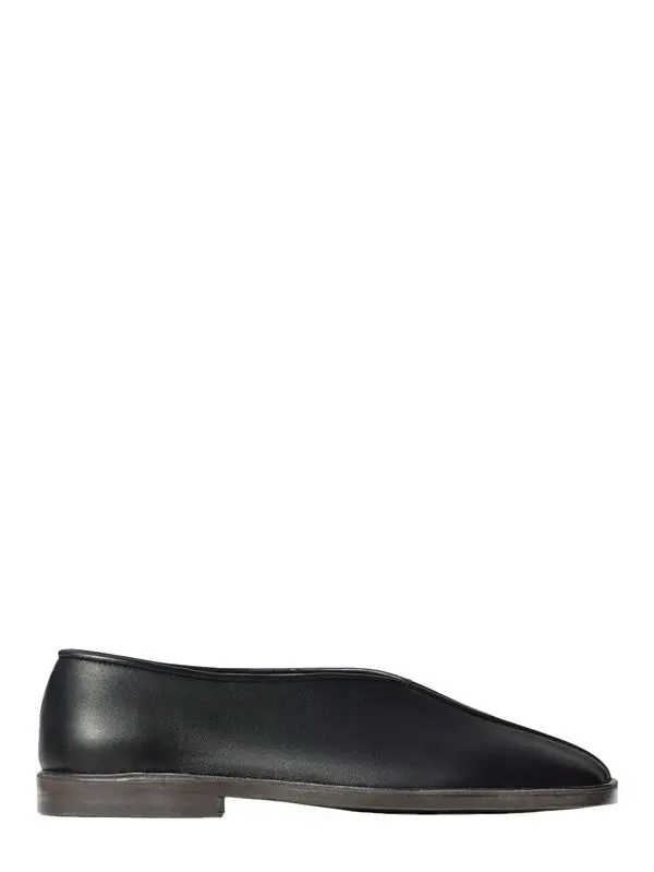 LEMAIRE Square-toe Leather Loafers - Black