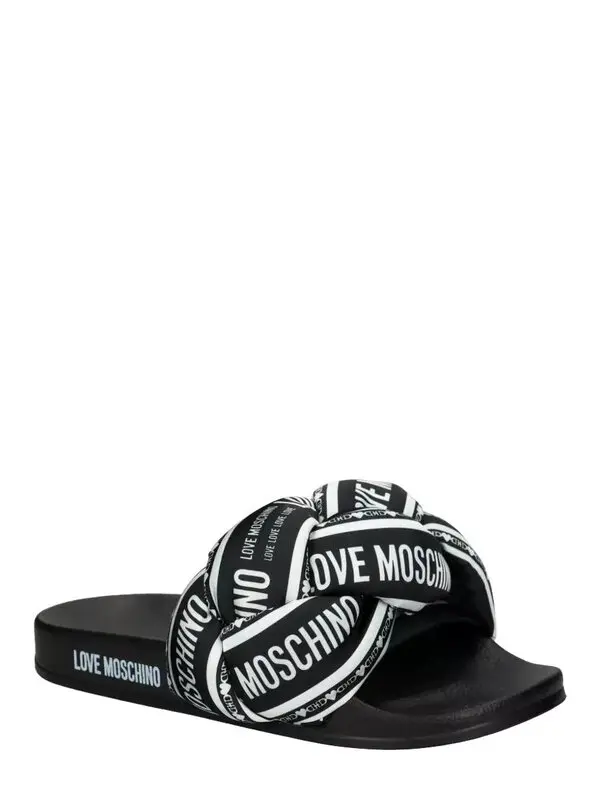 Moschino Braided Logo-print Sandals - Black
