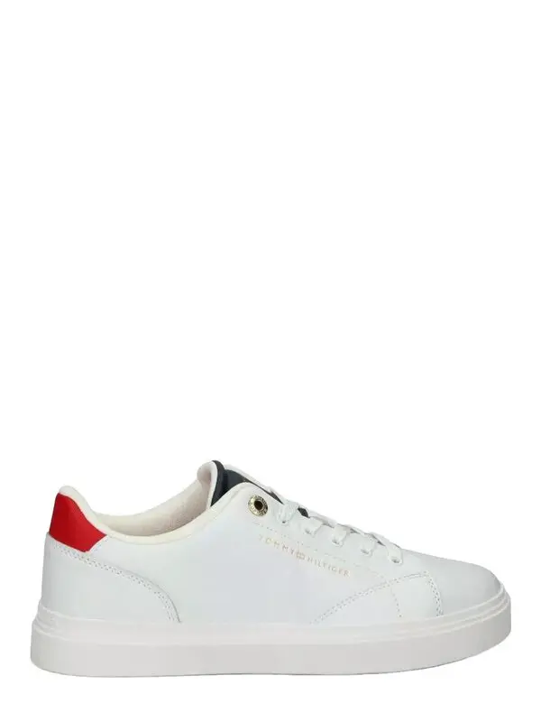 Tommy Hilfiger Logo Leather Sneakers - White