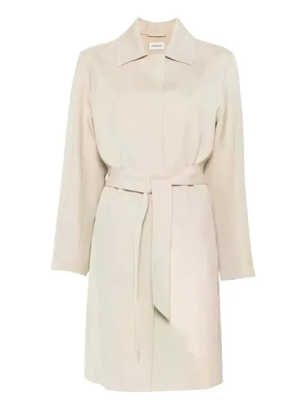 P.a.r.o.s.h Belted Long Jacket - Neutrals