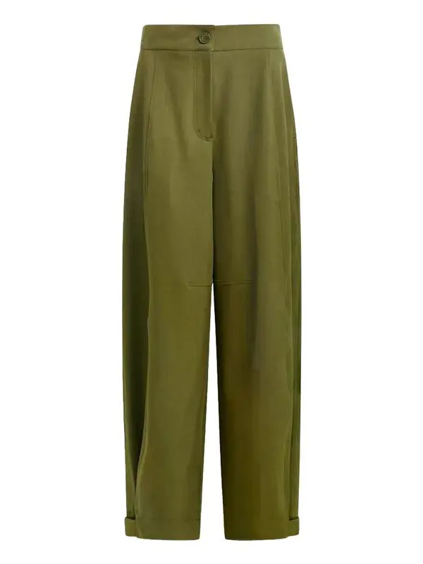 Essentiel Antwerp Barrel-leg Pleated Trousers - Green