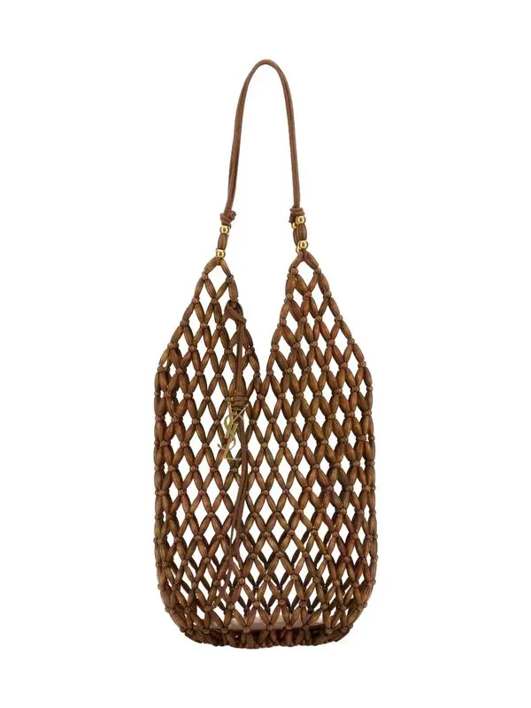 Saint Laurent Supple Woven Basket Bag - Brown