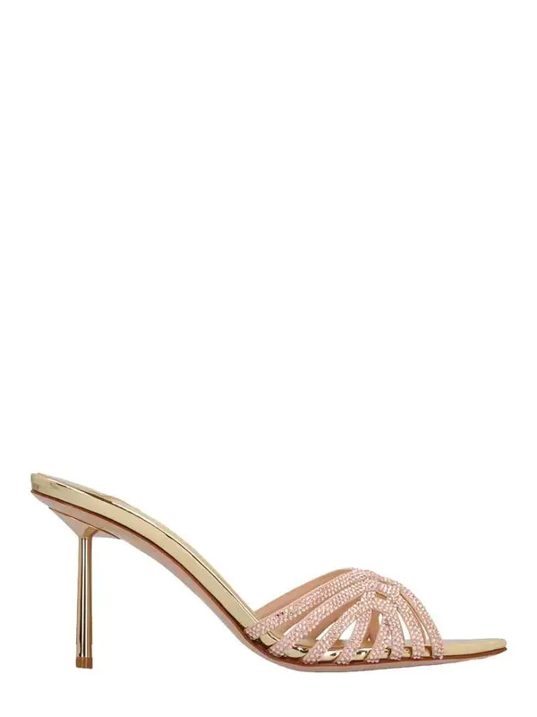 LE SILLA Embellished Strap Stiletto Sandals - Gold