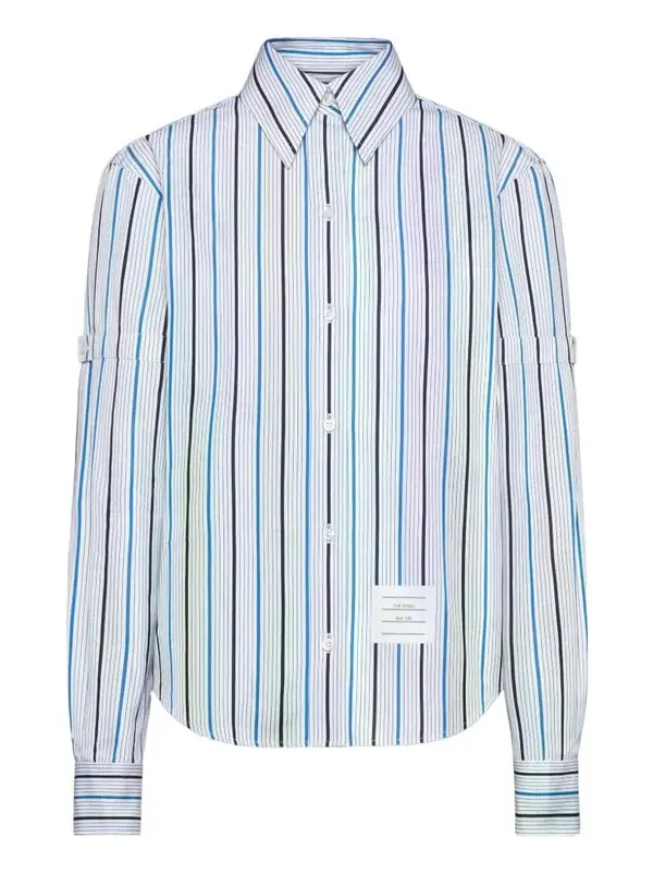Thom Browne Bar-stripe Armband Shirt - White