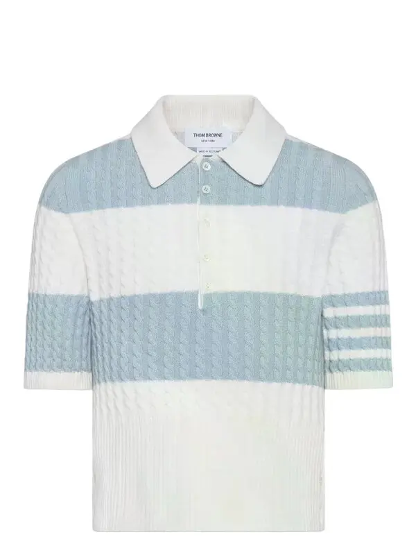 Thom Browne 4-bar Striped Polo Shirt - Blue