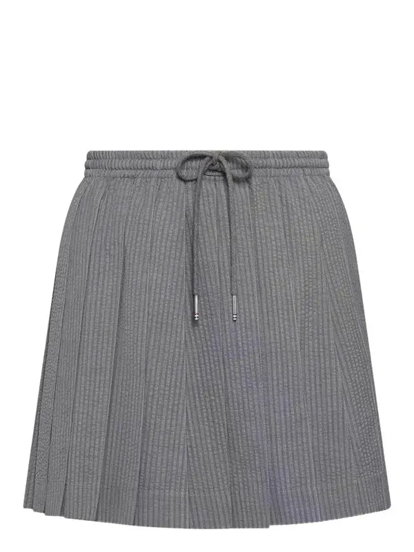 Thom Browne Drawstring Pleated Mini Skirt - Grey