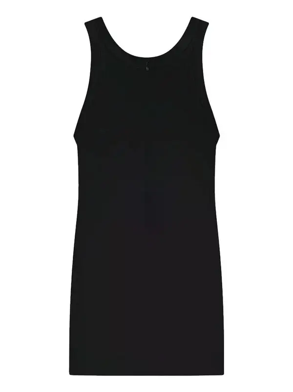 TOTEME Curved Satin Tank Top - Black
