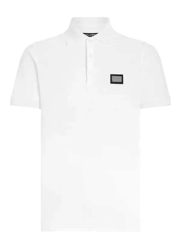Dolce & Gabbana Appliqué Polo Shirt - White