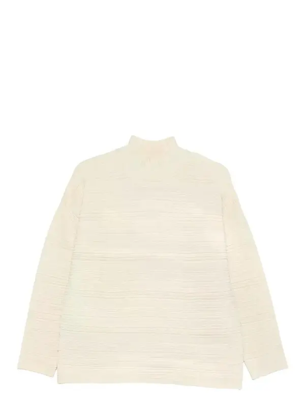 Issey Miyake Pleated Long Sleeve Top - Yellow
