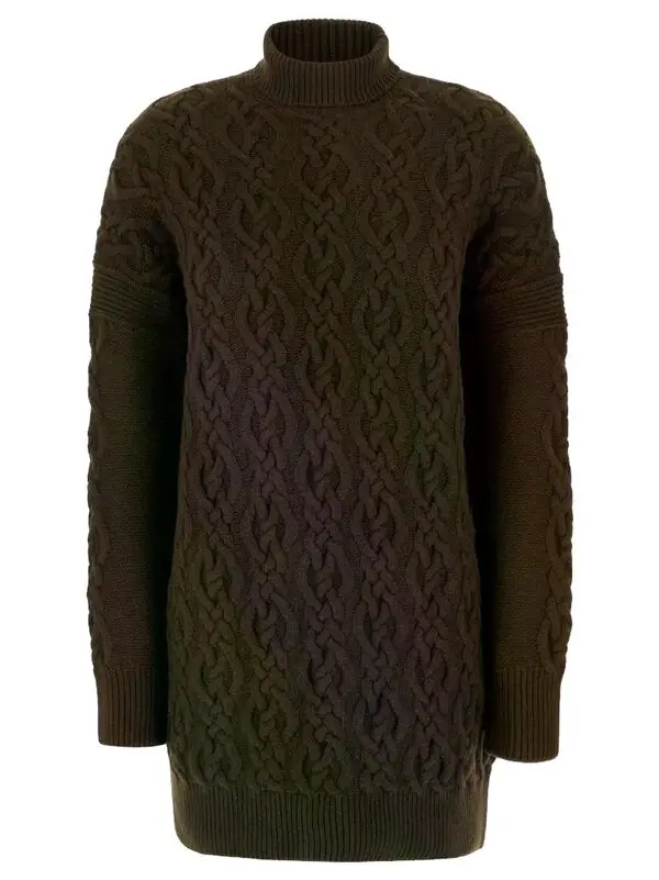 Max Mara Cable-knit Mini Dress - Green