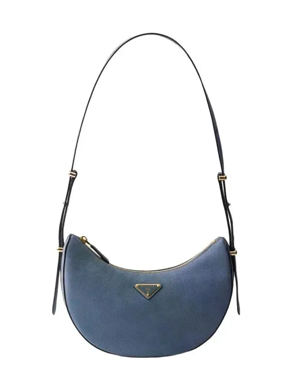 Prada Arqué Small Nubuck Leather Bag - Blue