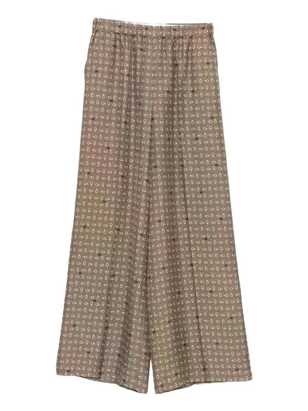 Max Mara Vischio Printed Trousers - Brown