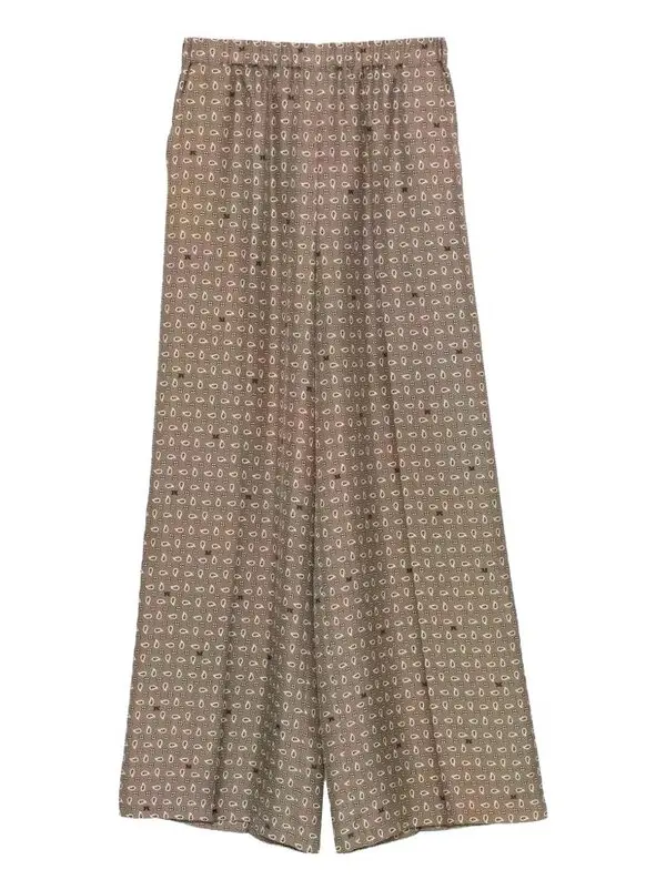 Max Mara Vischio Printed Trousers - Brown