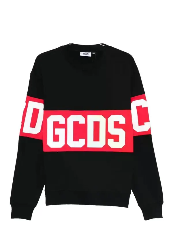 Gcds Logo Crew-neck Sweater - Black