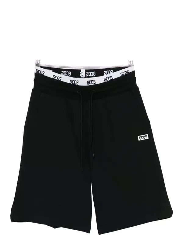 Gcds Logo Waistband Track Shorts - Black