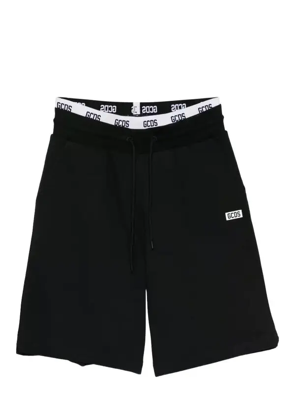 Gcds Logo Waistband Track Shorts - Black