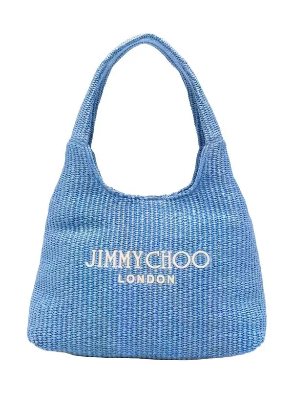 JIMMY CHOO Beach Diamond Logo Shoulder Bag - Blue