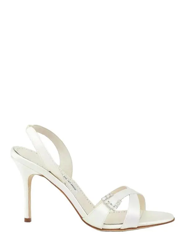 Manolo Blahnik Ramisli Crystal-embellished Strap Sandals - White