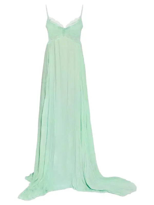 Blumarine Lace-detail Maxi Dress - Green