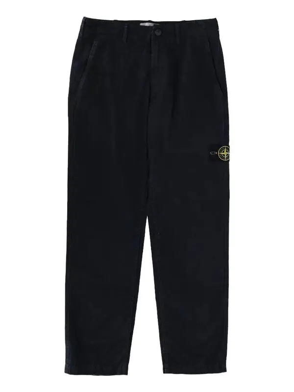 Stone Island Logo Patch Trousers - Blue