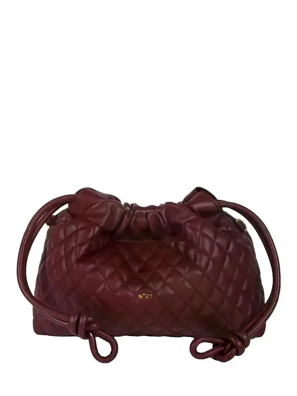 N°21 Quilted Drawstring Shoulder Bag - Red