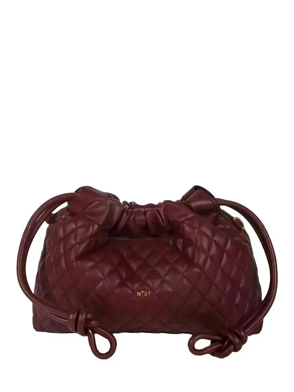 N°21 Quilted Drawstring Shoulder Bag - Red