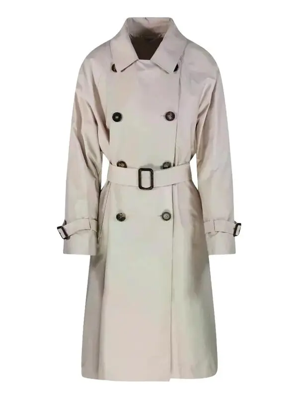 Max Mara Belted Double-breasted Coat - Neutrals