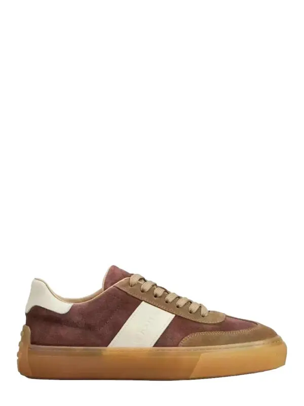 TOD'S Suede Panelled Sneakers - Brown