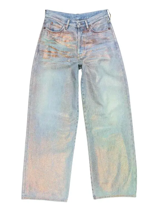 Acne Studios Glitter Wide Leg Jeans - Blue