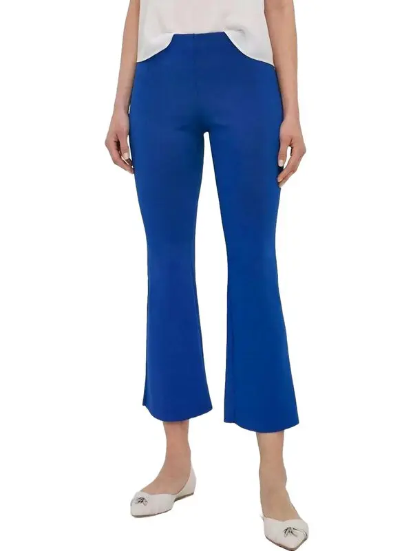 Liviana Conti Cropped Flared Trousers - Blue