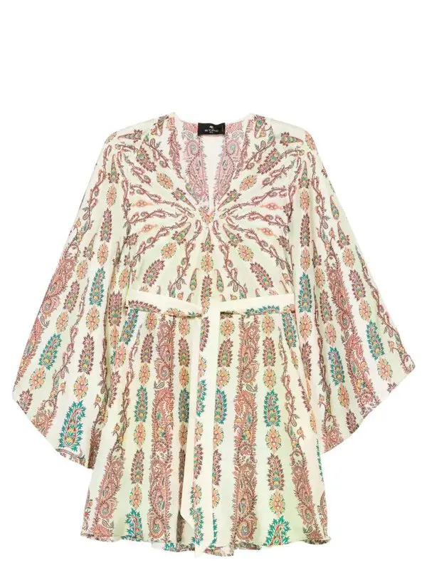 Etro Paisley-print Mini Dress - Green