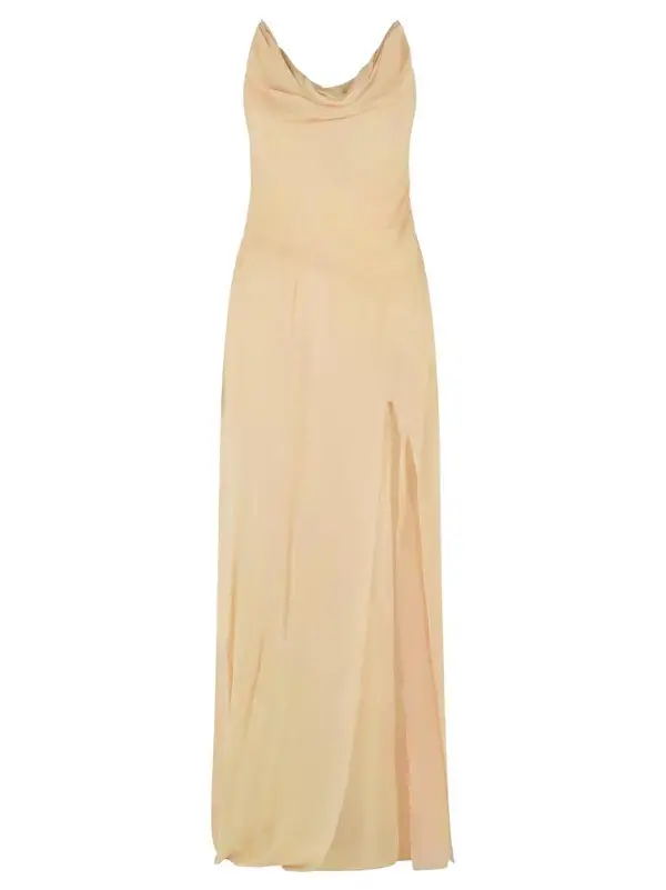 Blumarine Cowl-neck Maxi Dress - Neutrals
