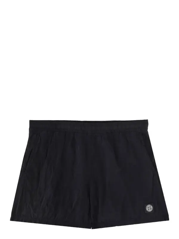 Stone Island Compass-patch Swim Shorts - Black