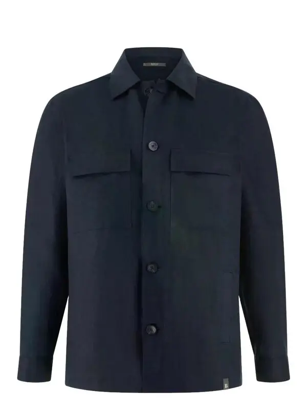 Boggi Milano Link Closed-collar Shirt Jacket - Blue