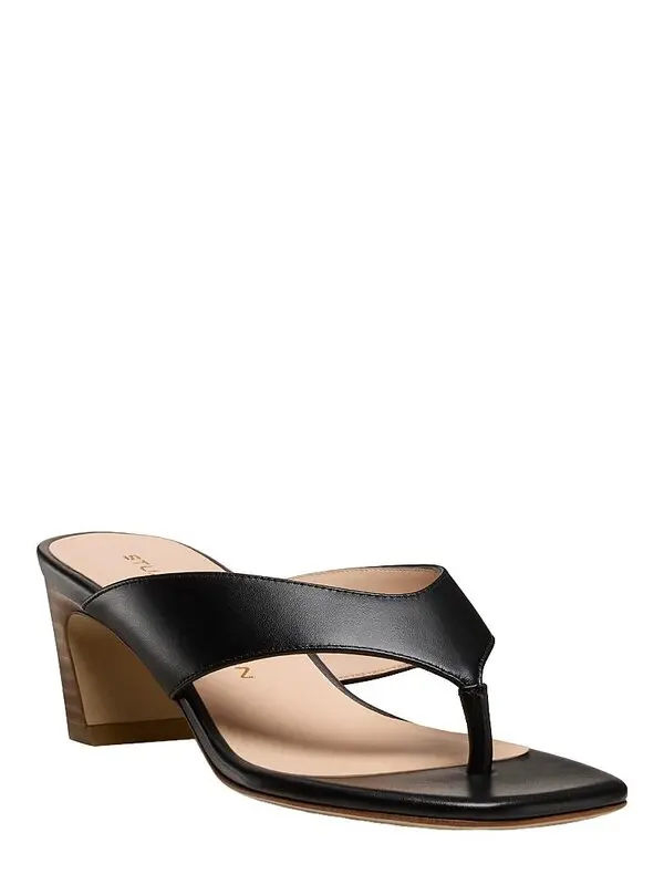 STUART WEITZMAN Stassi 50 Thong Sandals - Black/new Camel