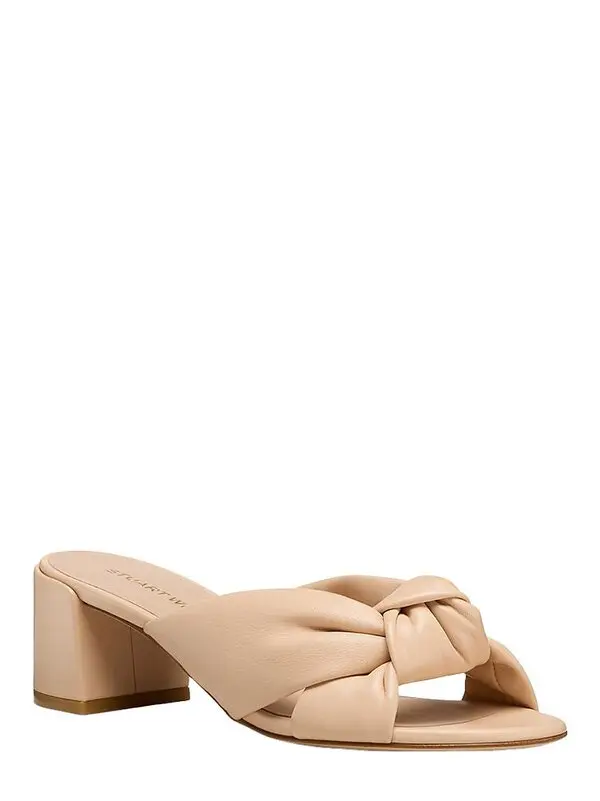 STUART WEITZMAN Soplaya 50 Block Heel Sandals - Barely Beige